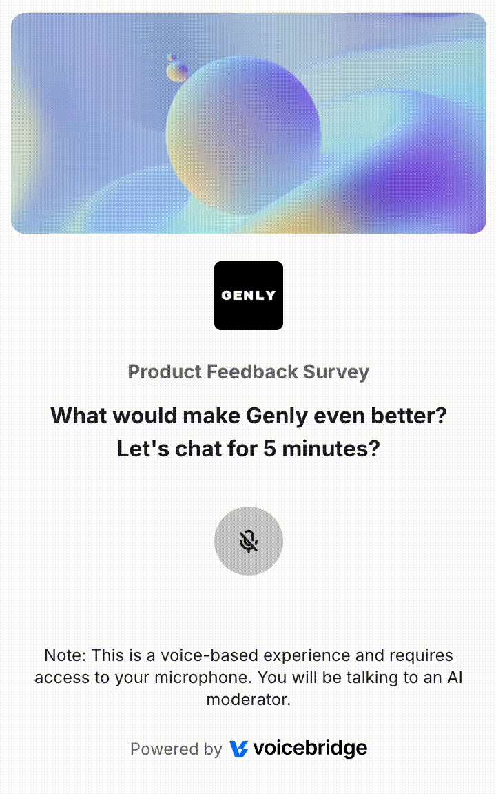Voicebridge - Collect authentic insights with conversational AI voice surveys